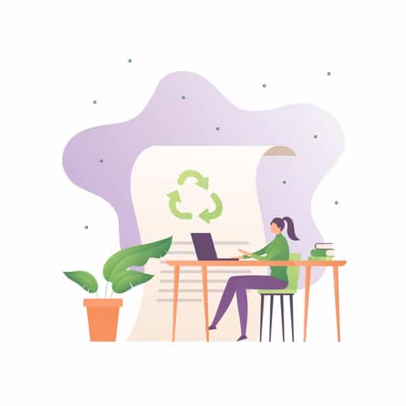 Ecology business concept. Vector flat people illustration. Female ...