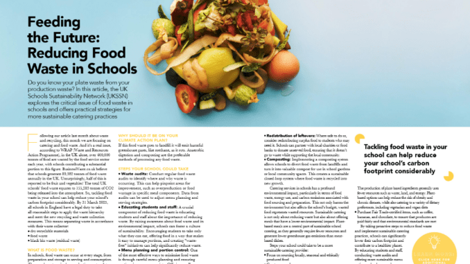 From the Mag: Feeding the Future: Reducing Food Waste in Schools | Edexec